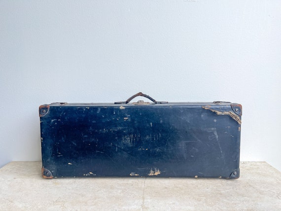 Long Black Suitcase Trunk Soft Sided Storage Rustic I… - Gem