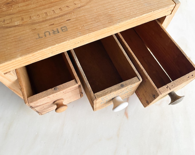 Small Wood Drawers Vintage Cheese Box Drawers Kitchen Storage ...