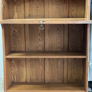 Larkin Style Secretary Desk Bookshelf Cabinet Narrow Entryway Piece ...