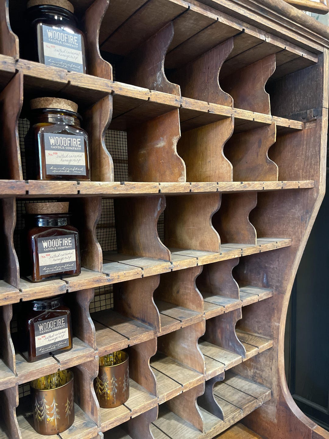 Antique French Desk Cubbies Post Office Postal Storage Rustic ...