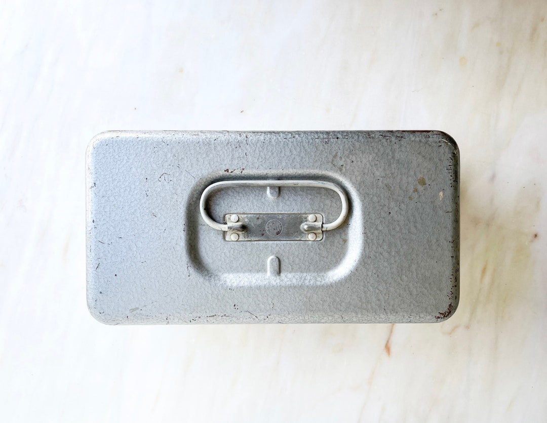 Metal Tool Box Galvanized Tool Box Industrial Tool Box Vintage Tool Box ...