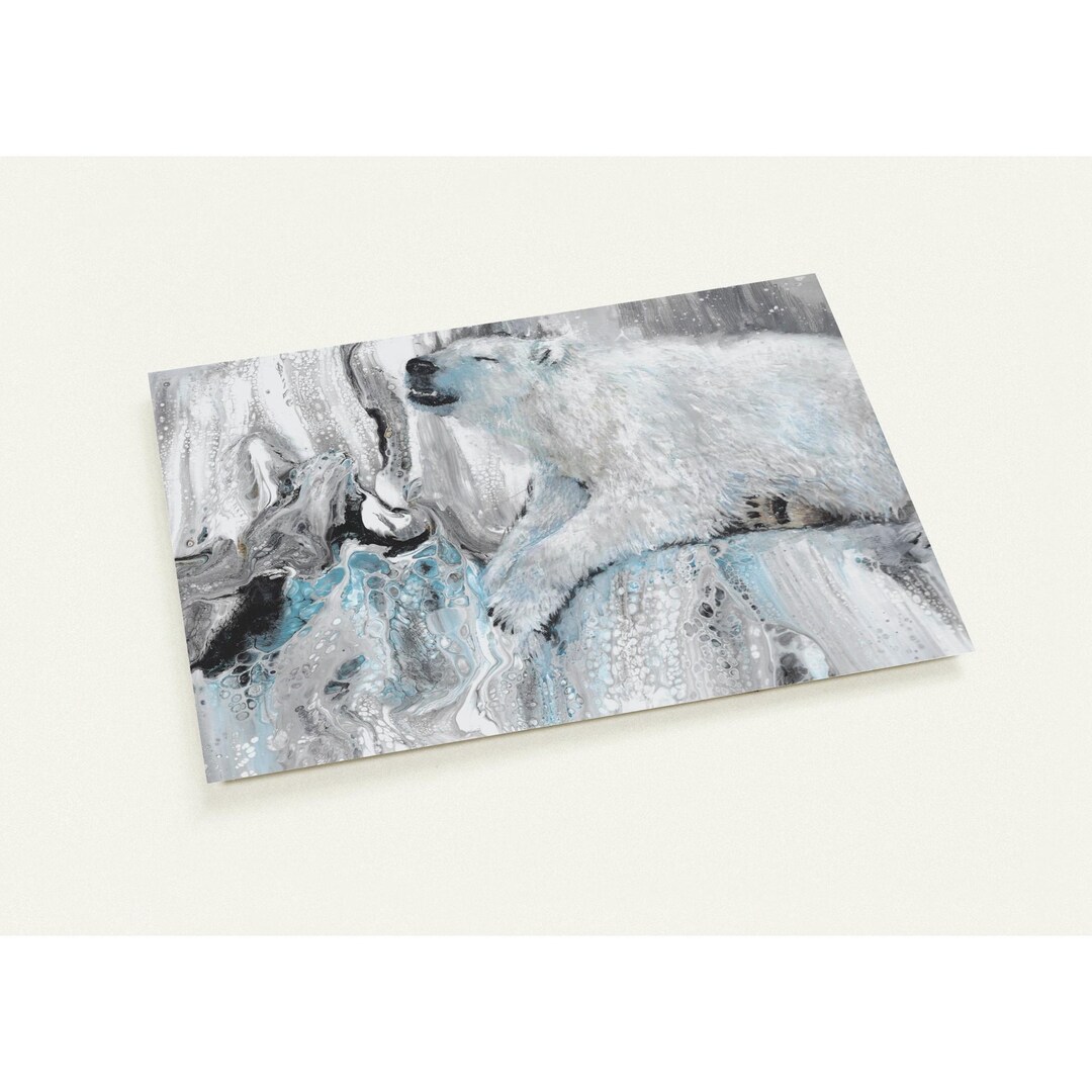 Eco-friendly Polar Bear Postcards - Pack of 10 Art Print Cards for ...