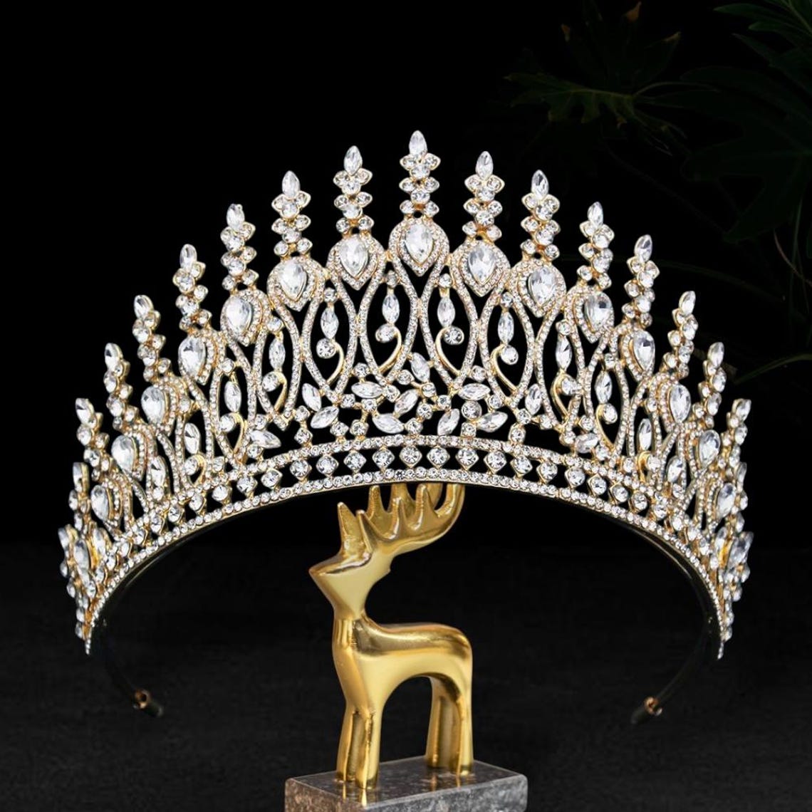 Royal Queen Big Tiara Crown | Big Diadem | Bride Tiaras and Crowns for ...