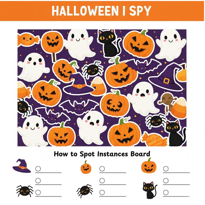 Halloween I Spy Printable Game for Kids | Instant Download PDF ...