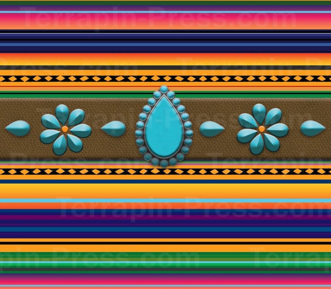 Southwestern Turquoise Tumbler SVG Full Wrap Western Sunset Print ...