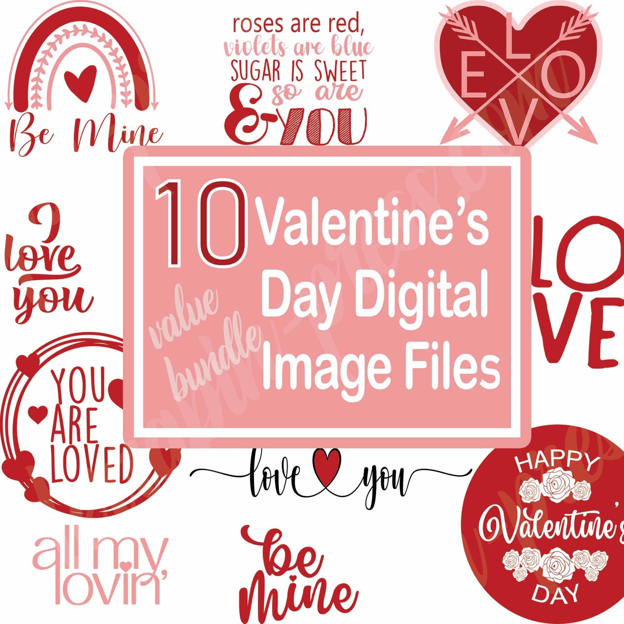 Valentine's Day Clip Art PNG Bundle Value Pack With Hearts, Love, Be ...