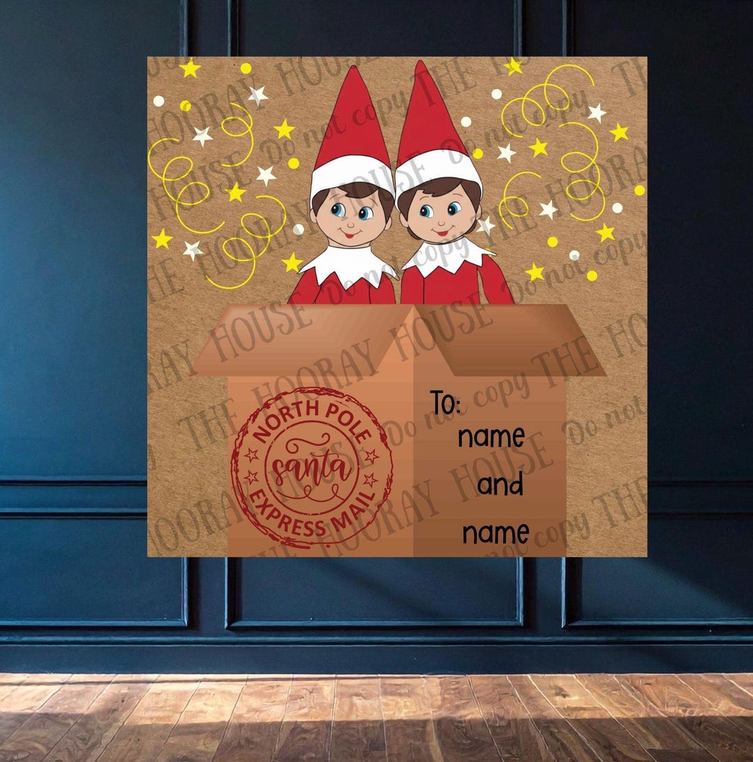 Welcome Boy Girl Elf Elves Banner Template. Brown Paper. Editable 36x36 ...