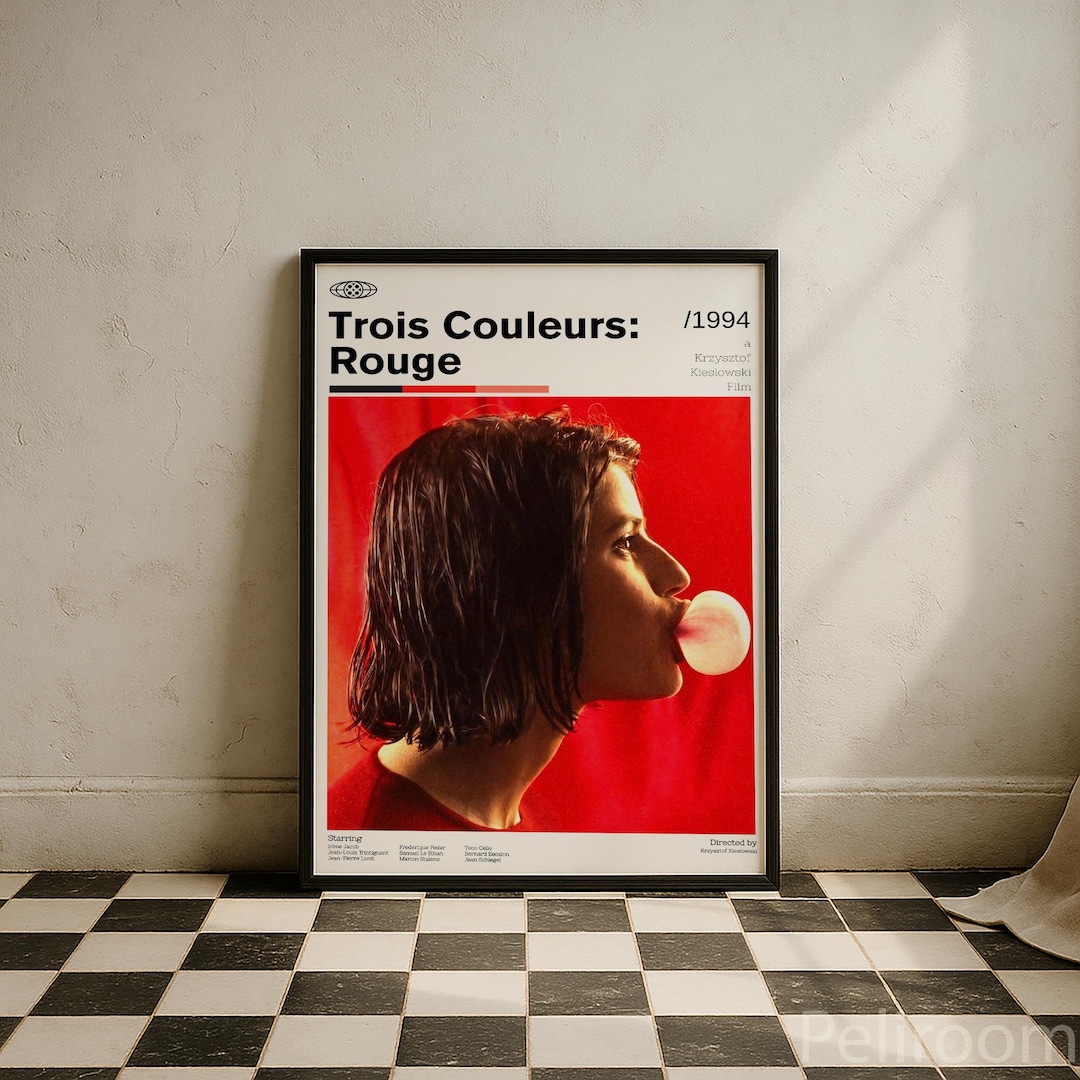 Three Colours Red Vintage Movie Poster | French Movie Poster | Retro ...