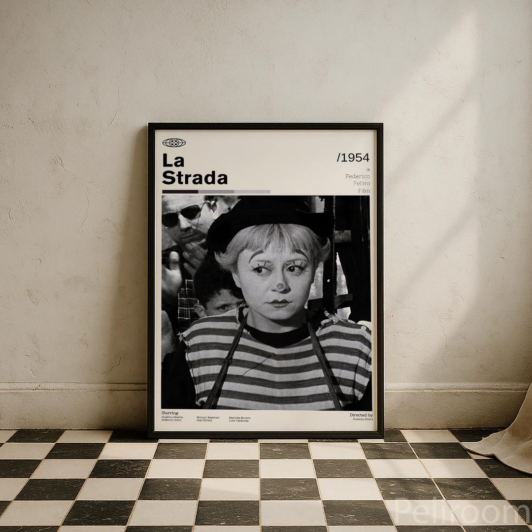 La Strada Vintage Movie Poster | Italian Neorealism Federico Fellini ...