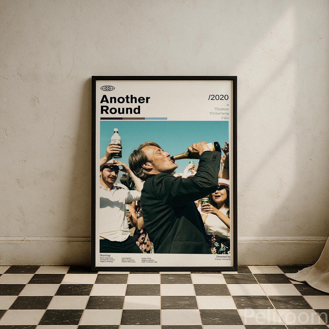 Another Round (druk) Wall Art | Mads Mikkelsen Film Poster | Minimalist ...