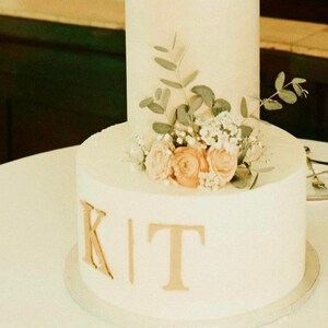 Acrylic Cake Charm, Flat Lay Cake Topper, Monogram Cake Topper Wedding ...
