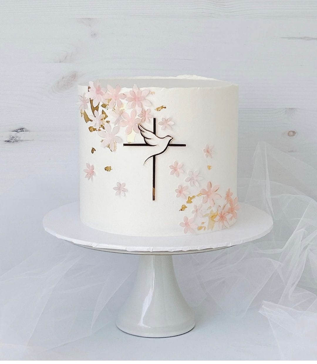 Dove Cake Topper, Cross Cake Charm, Baptism Cake Topper Cross, First ...