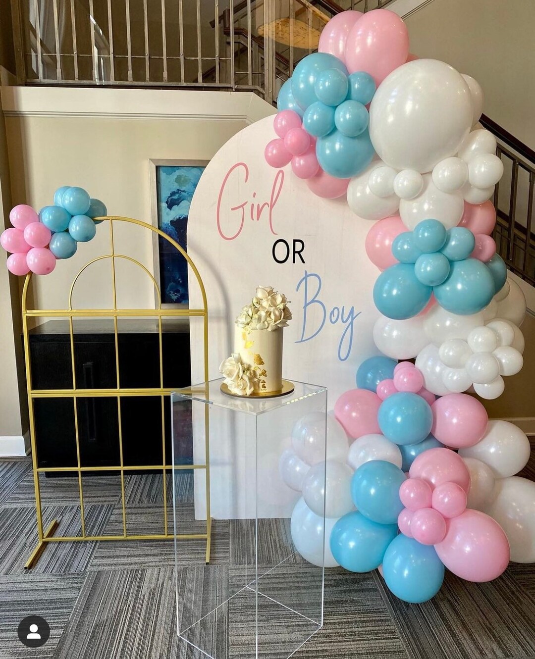 Boy or Girl Gender Reveal Vinyl Decal for Acrylic Perspex Pillar Chiara ...