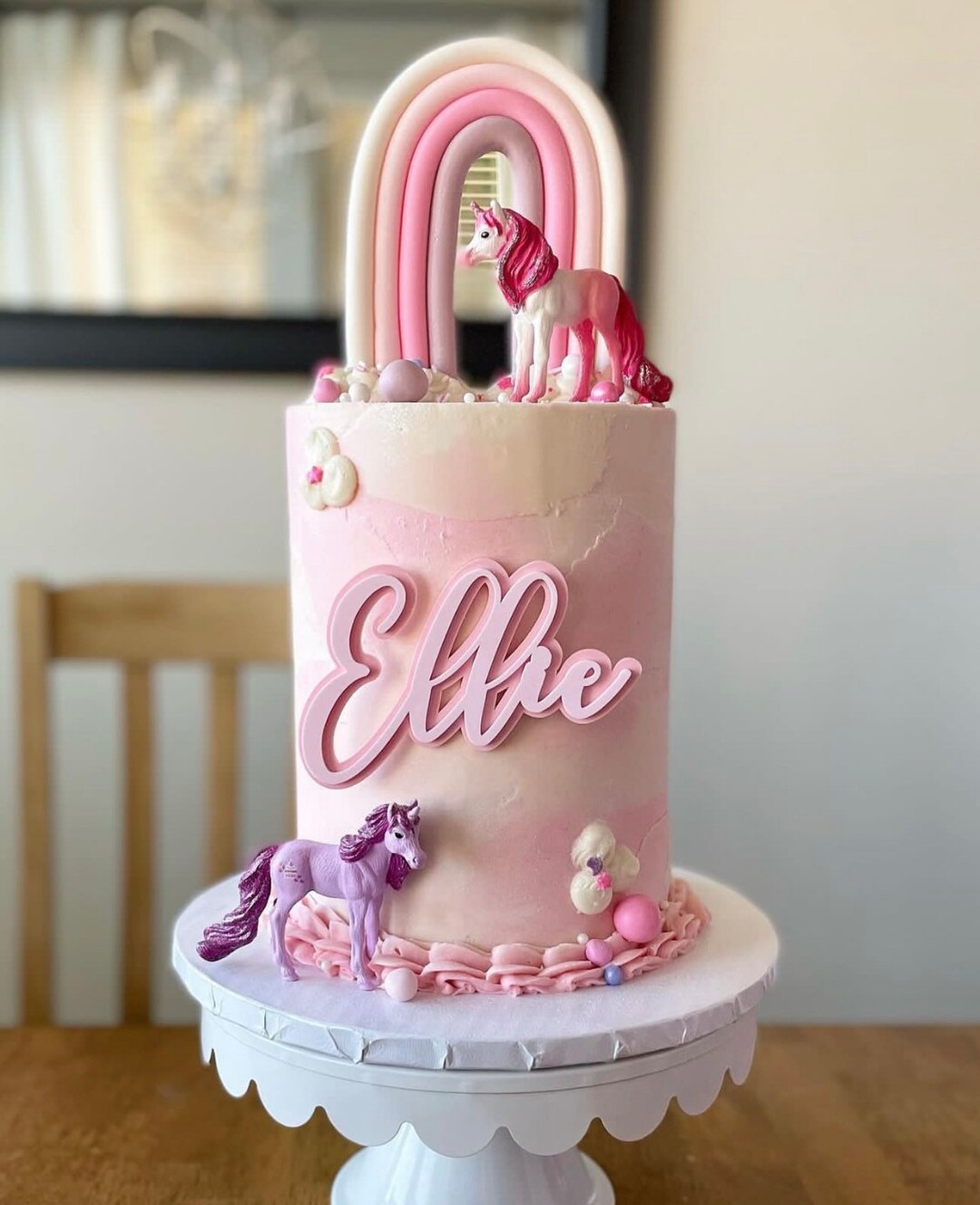 Layered Cake Topper, Flat Lay Cake Topper, Acrylic Cake Charm, Name ...