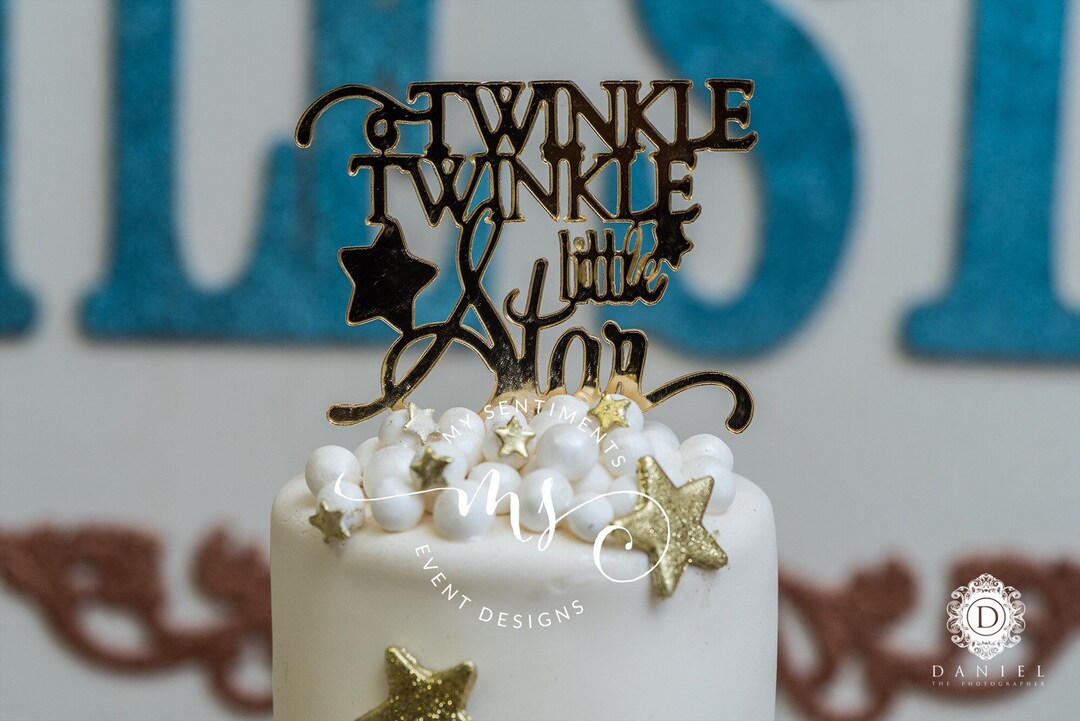 Twinkle Twinkle Little Star Gender Reveal, Acrylic Cake Topper, Baby ...