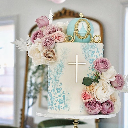 Cross Cake Topper. Baptism Christening Holy Communion Cake. - Etsy