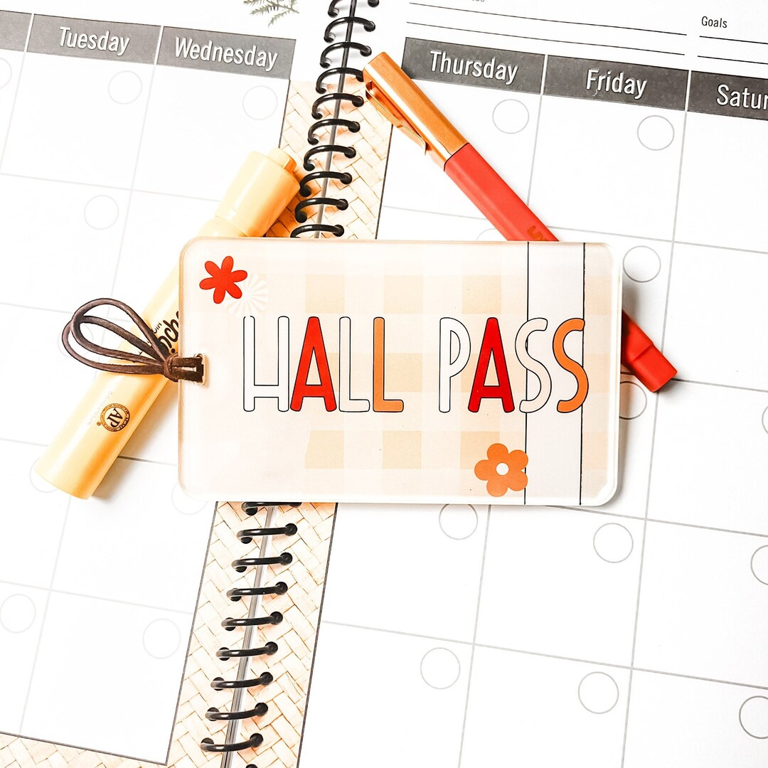 Classroom Hall Pass, Classroom Decor Black and White, Teacher ...