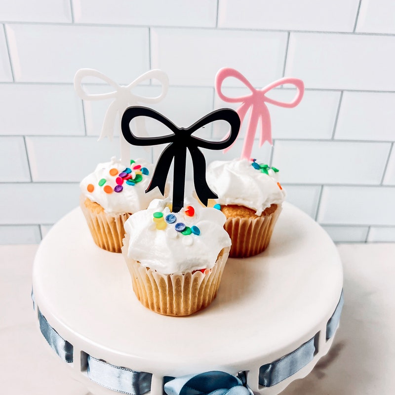 Bow Cupcake Toppers - Etsy