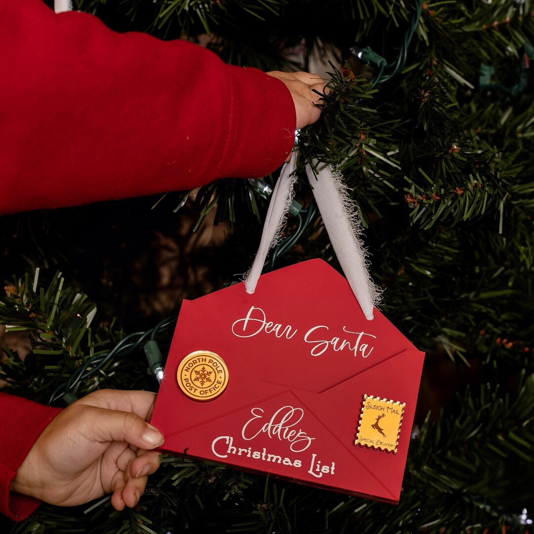 Santa Letter Envelope Ornament, Letter to Santa Envelope, Acrylic ...