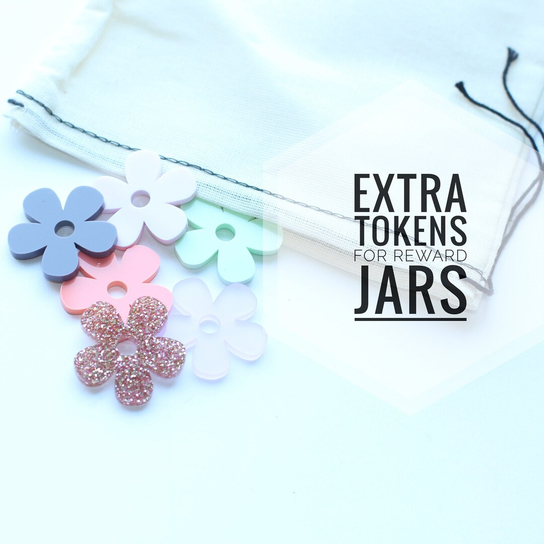 Star Jar Tokens, Extra Tokens for Reward Jar, Retro Daisy Flower ...