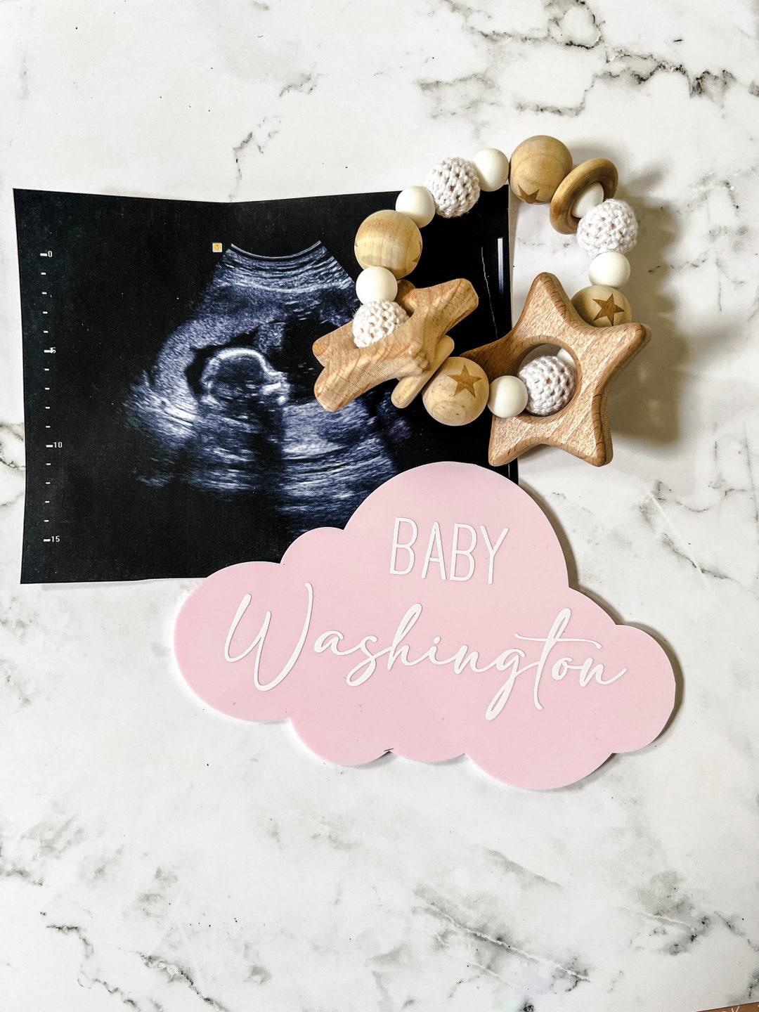 Cloud Birth Announcement Sign for Hospital, Acrylic Gender Reveal Sign ...