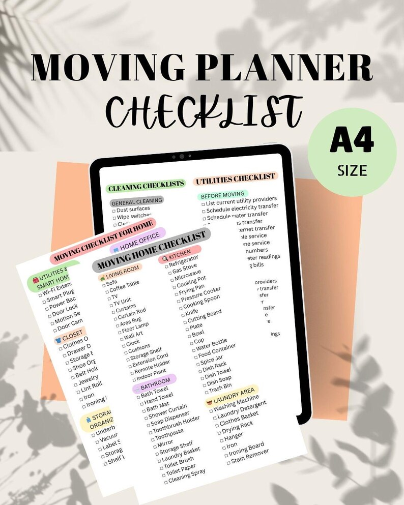 Moving Planner Checklist for Home | Ultimate Moving Checklist for All ...