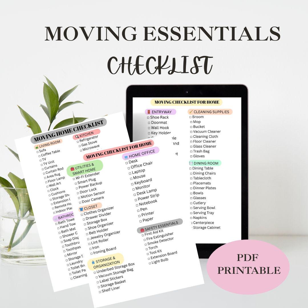 Moving Checklist for New Home – All Rooms Packing & Moving Planner ...