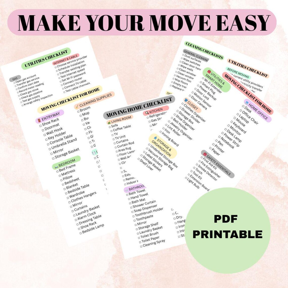 Moving Planner Checklist for Home | Ultimate Moving Checklist for All ...