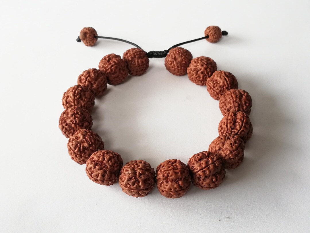 Rudraksha Bracelet: Natural Jenitri Seed, Spiritual Jewelry - Etsy
