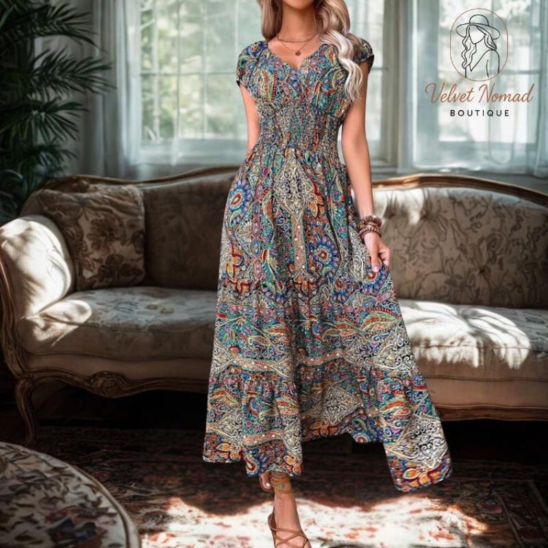 Bohemian Maxi Dress - Etsy