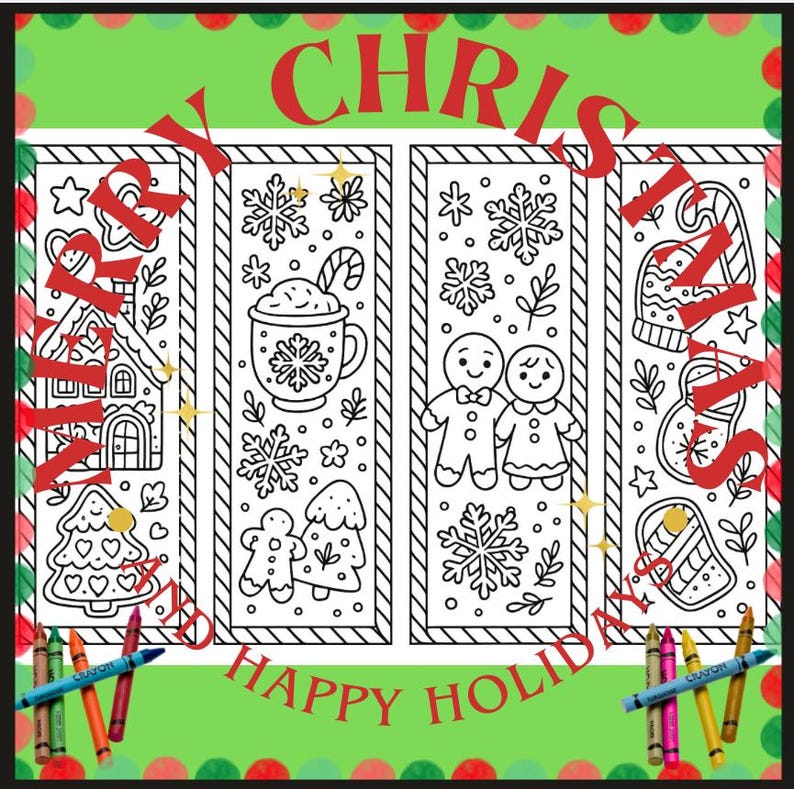Christmas Gingerbread Coloring Bookmarks • Holiday Kids Activity ...