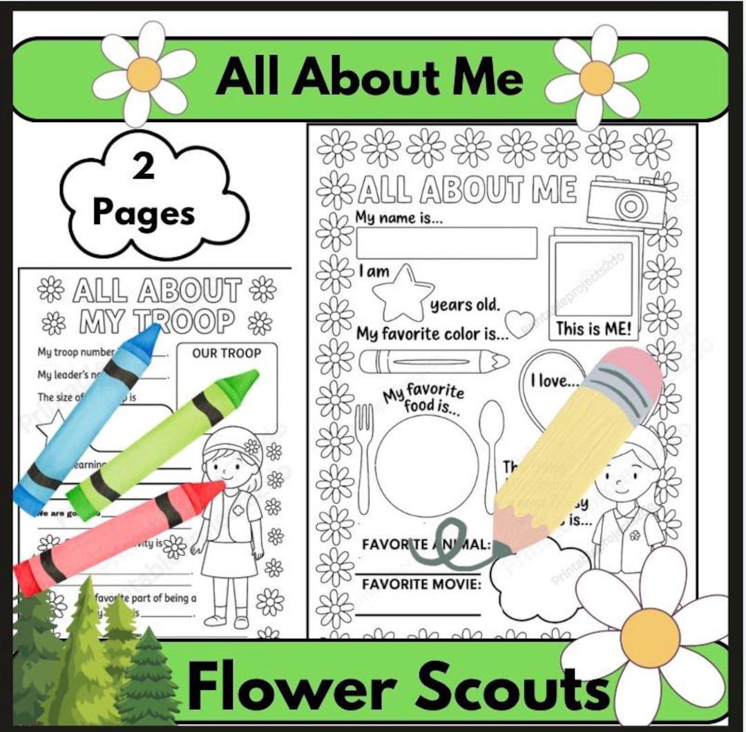 Daisy Sheets, Flower Scouts All About Me Printable | Girl Scout ...
