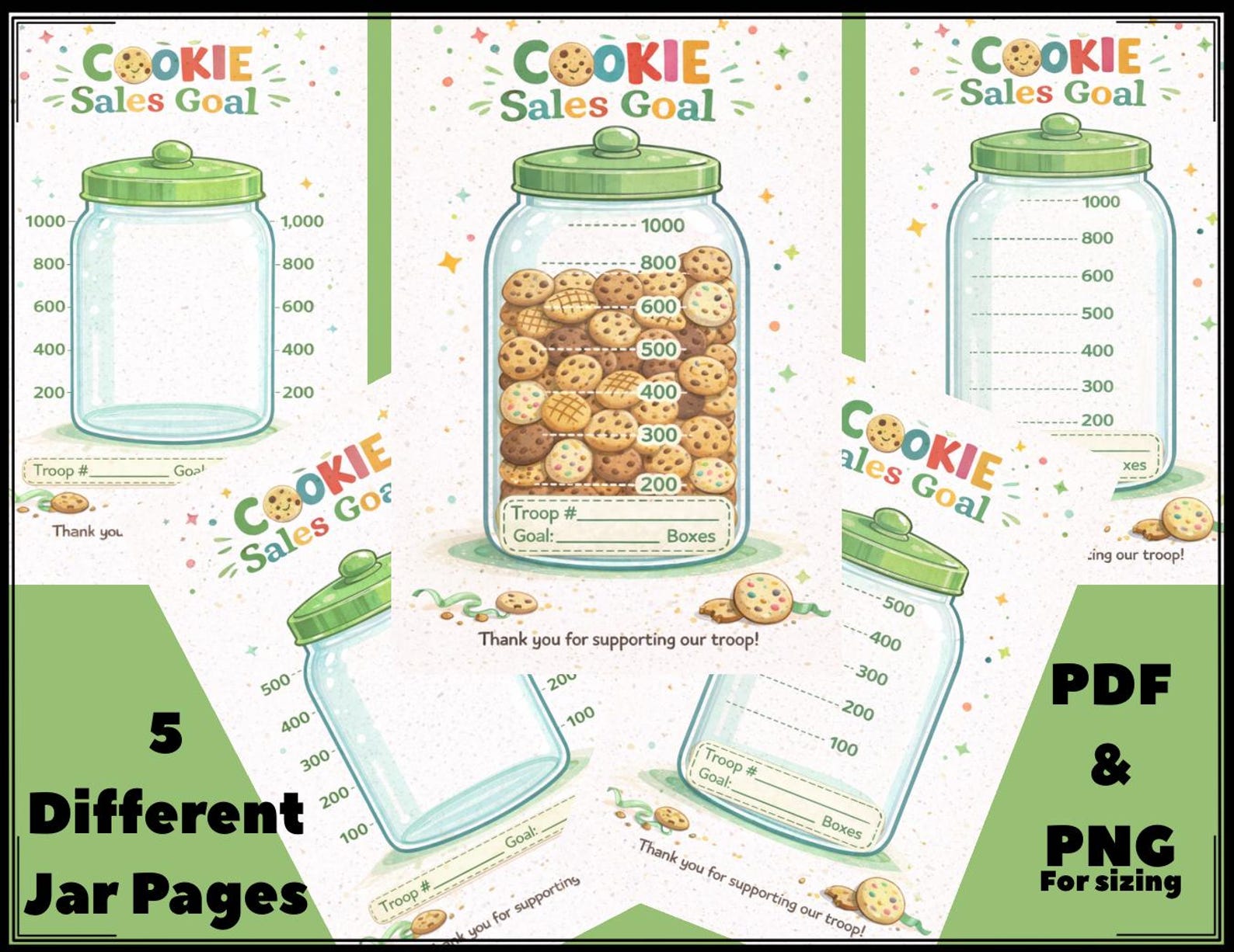 Cookie Sales Goal Chart Printable | Fundraiser Tracker (digital ...