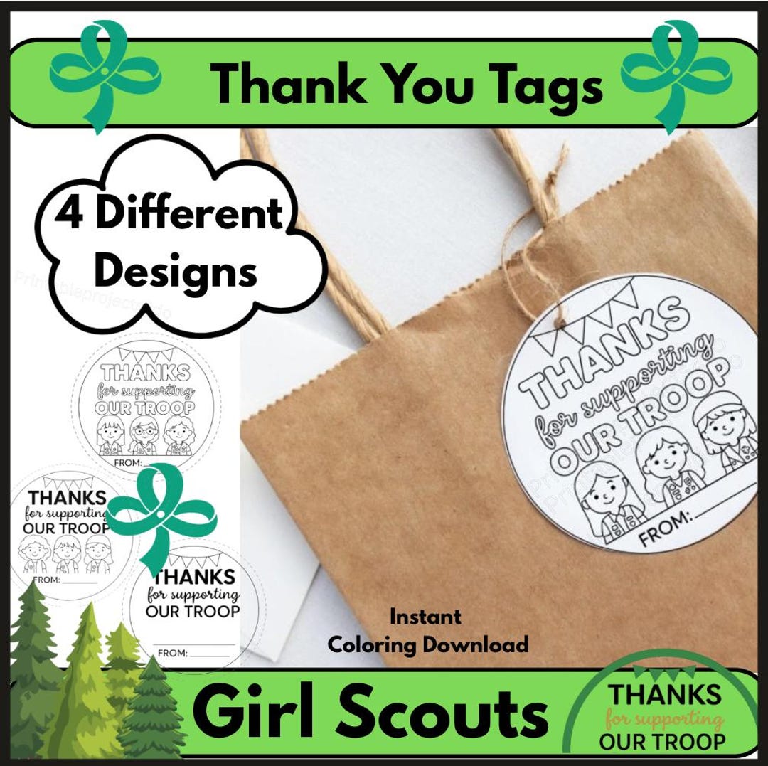 Girl Scout Thank You Tags | Printable Troop Appreciation Labels ...