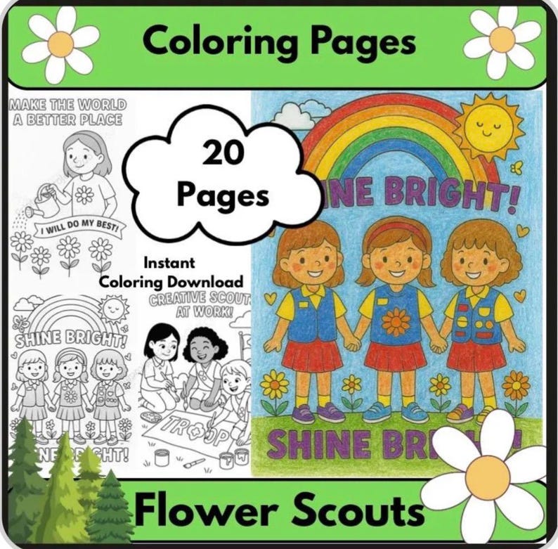 Flower Scout Activity Pack Printable | Troop Coloring Pages | Coloring ...