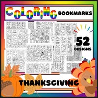 Thanksgiving Coloring Bookmarks - Etsy