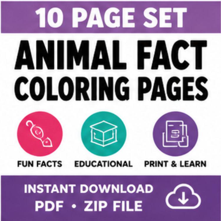 Safari Animals Fact Coloring Pages | Animal Facts Printable ...