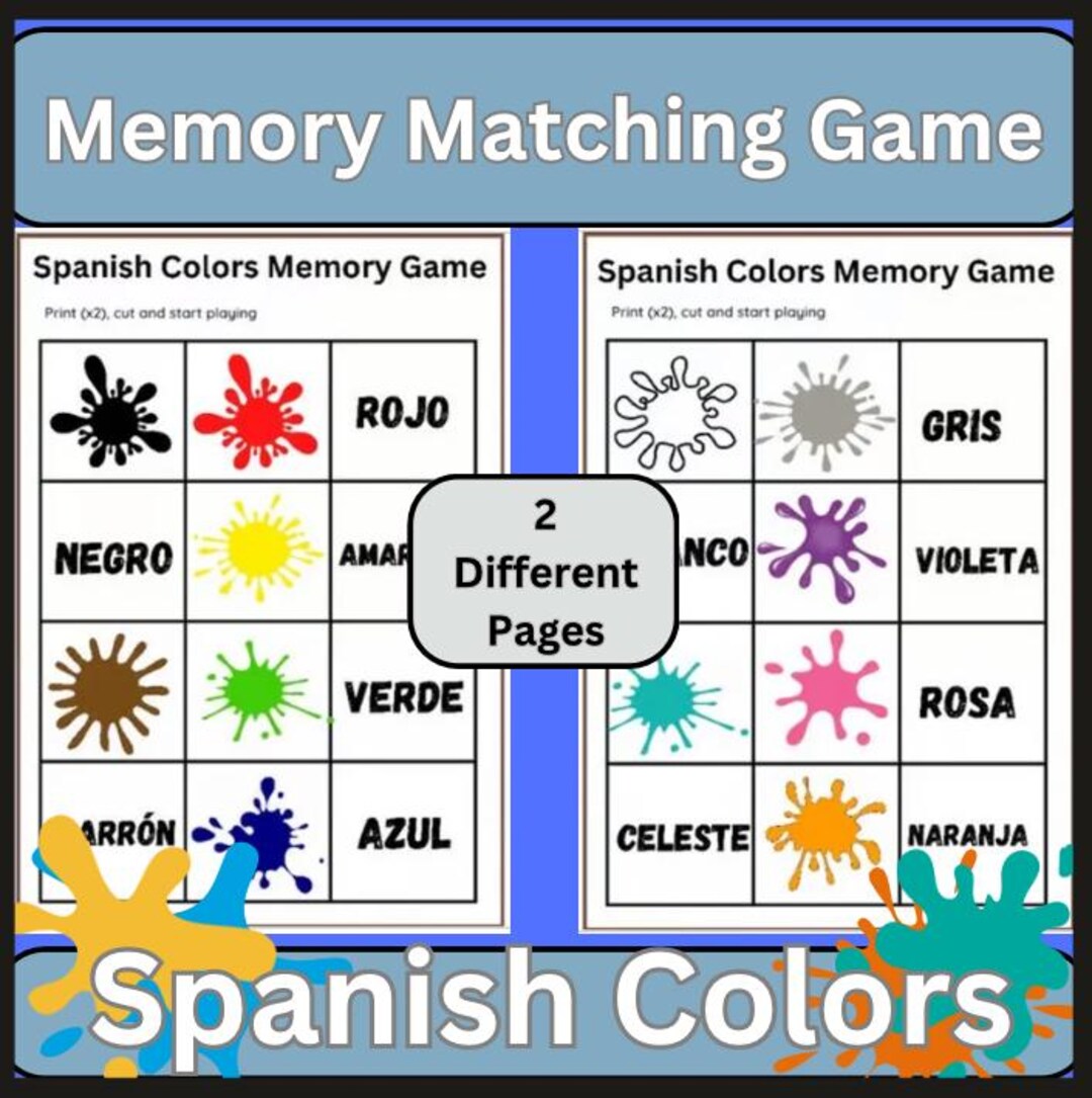 Spanish Colors Matching Game: Fun Language Learning Cards (PDF Download ...