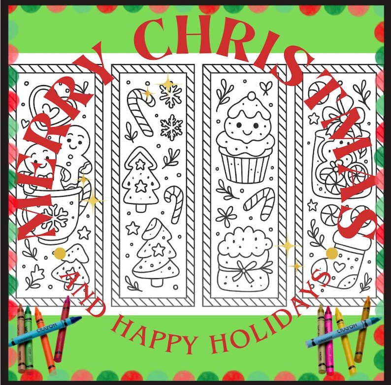 Christmas Gingerbread Coloring Bookmarks • Holiday Kids Activity ...