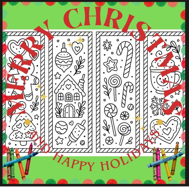 Christmas Gingerbread Coloring Bookmarks • Holiday Kids Activity ...