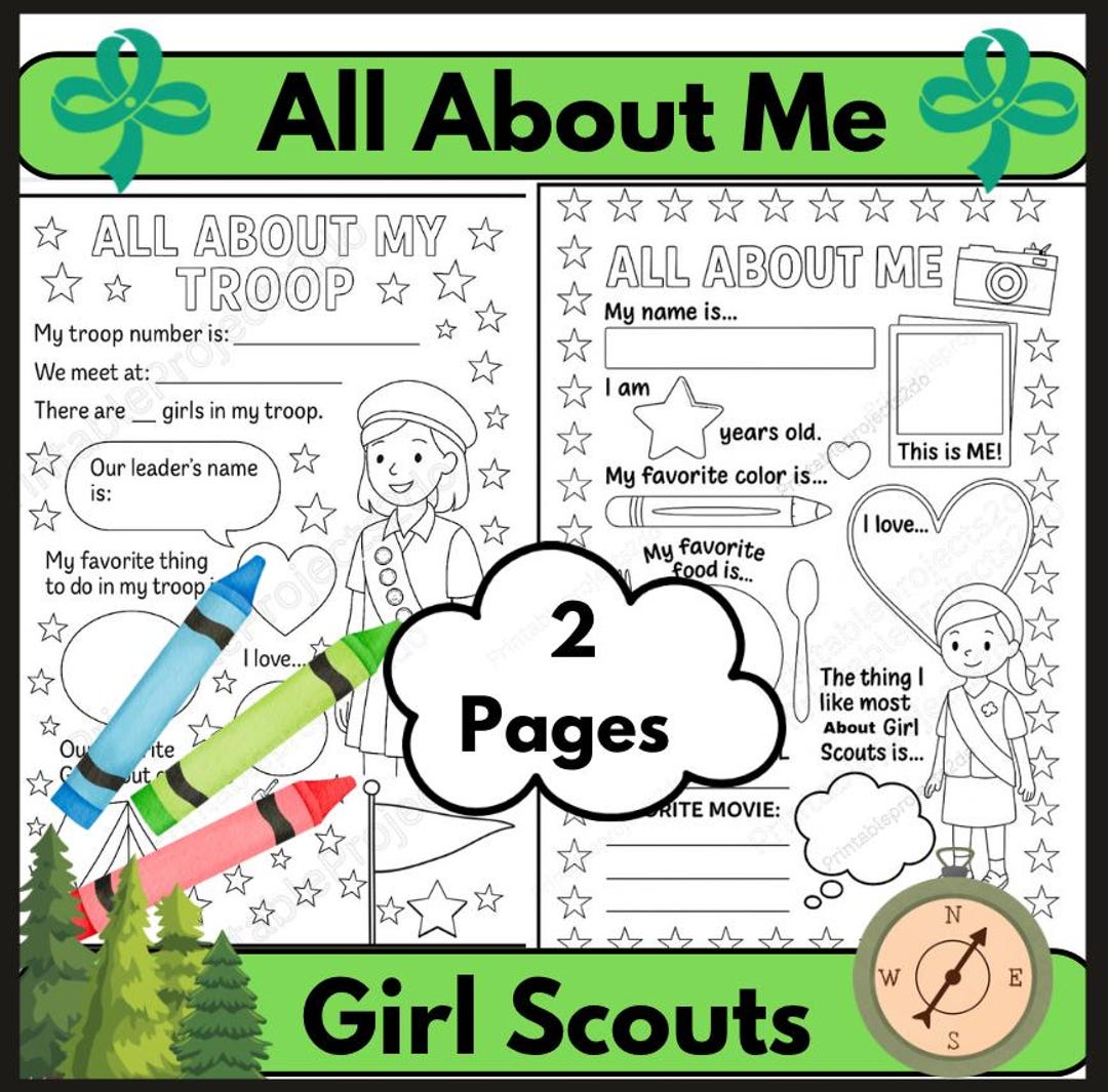 Girl Scout All About Me Printable, All About My Troop Worksheet, Daisy ...