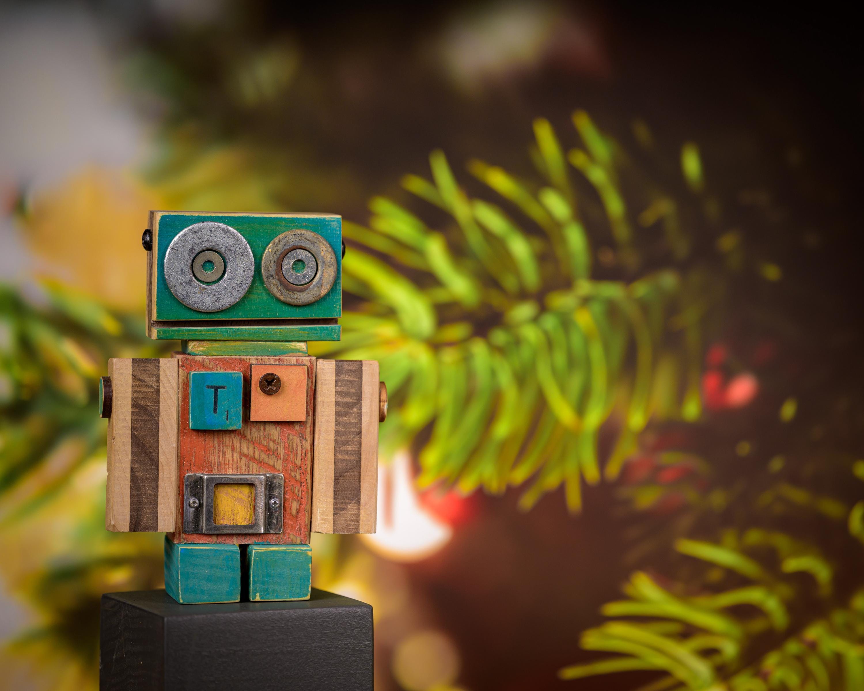 Artbot tank Wooden Robot, Unique Gift, Handmade, Upcycle, Desk ...