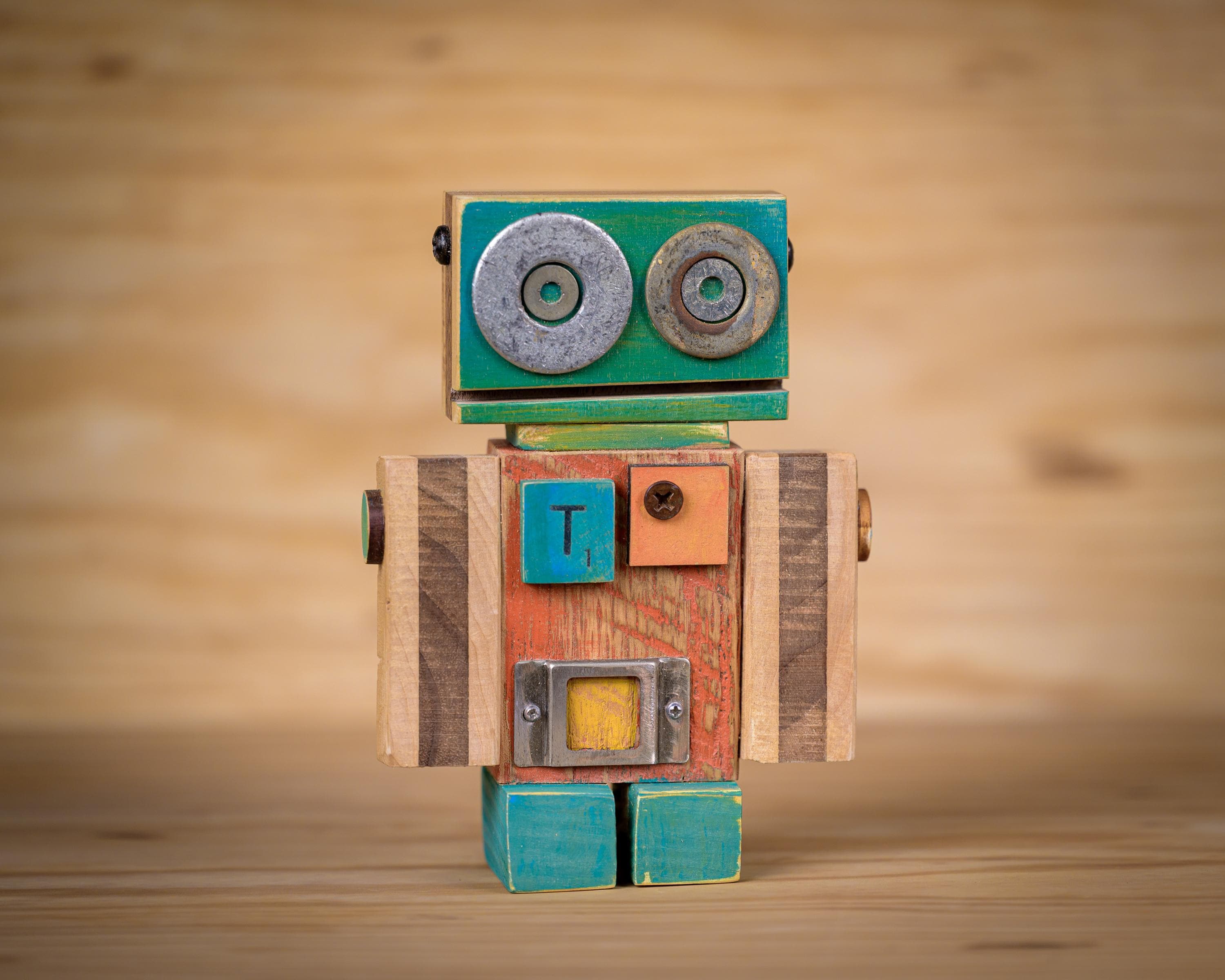 Artbot "tank" - Wooden Robot, Unique Gift, Handmade, Upcycle, Desk ...