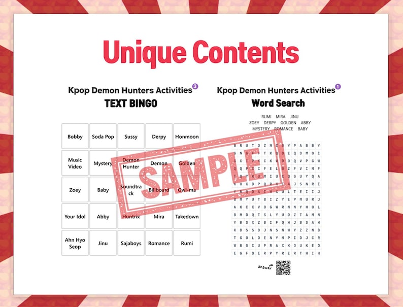 Kpop Demon Hunters Activity Pack | Printable Games & Coloring (41 Pages ...