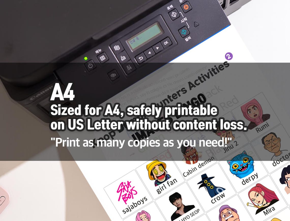 Kpop Demon Hunters Activity Pack | 6 Bundle, 41 Printable Pages ...