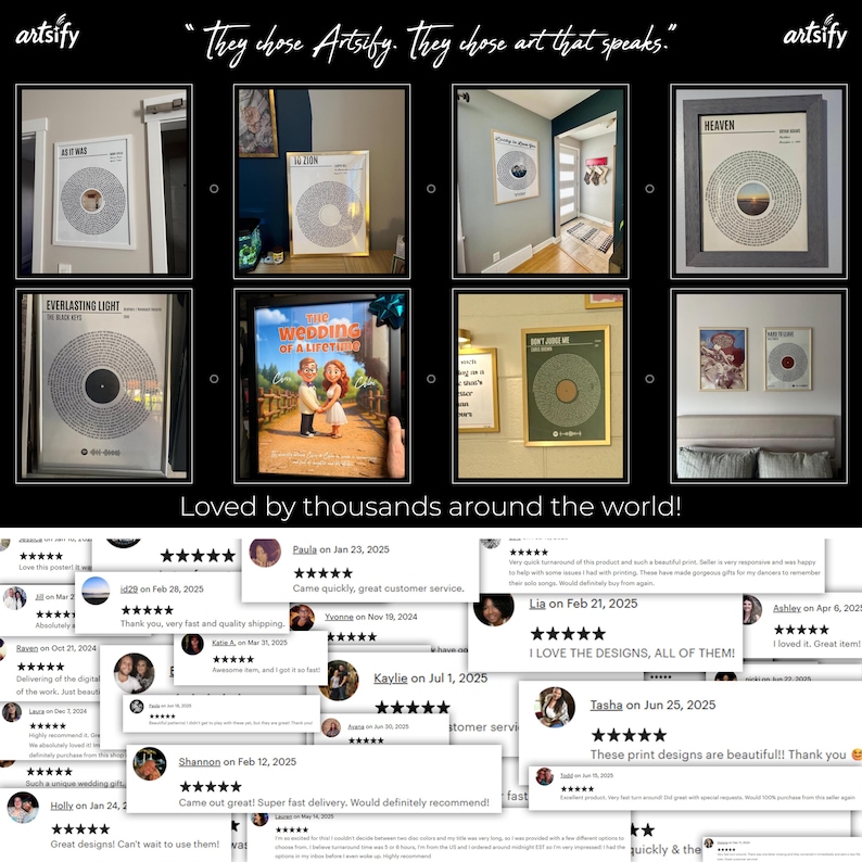 Custom Vinyl Lyrics Print, Personalised Music Poster, Customizable ...