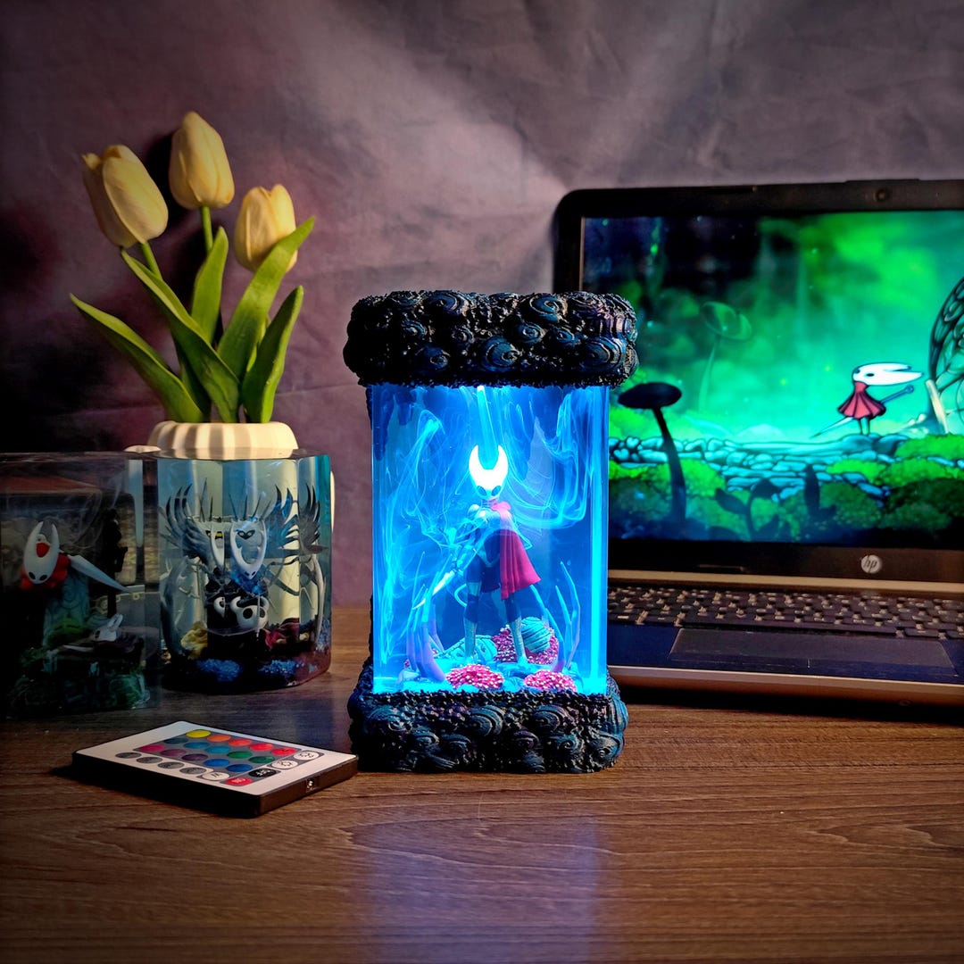 H0rnet Resin Lamp – Handmade H.ol.low K.ni.ght Light, Multicolor LED ...