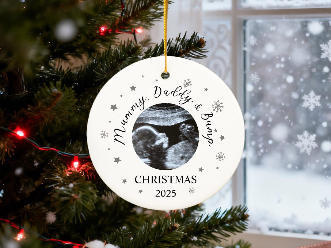 Personalized Ultrasound Ornament, Acrylic Baby Bump First Christmas ...