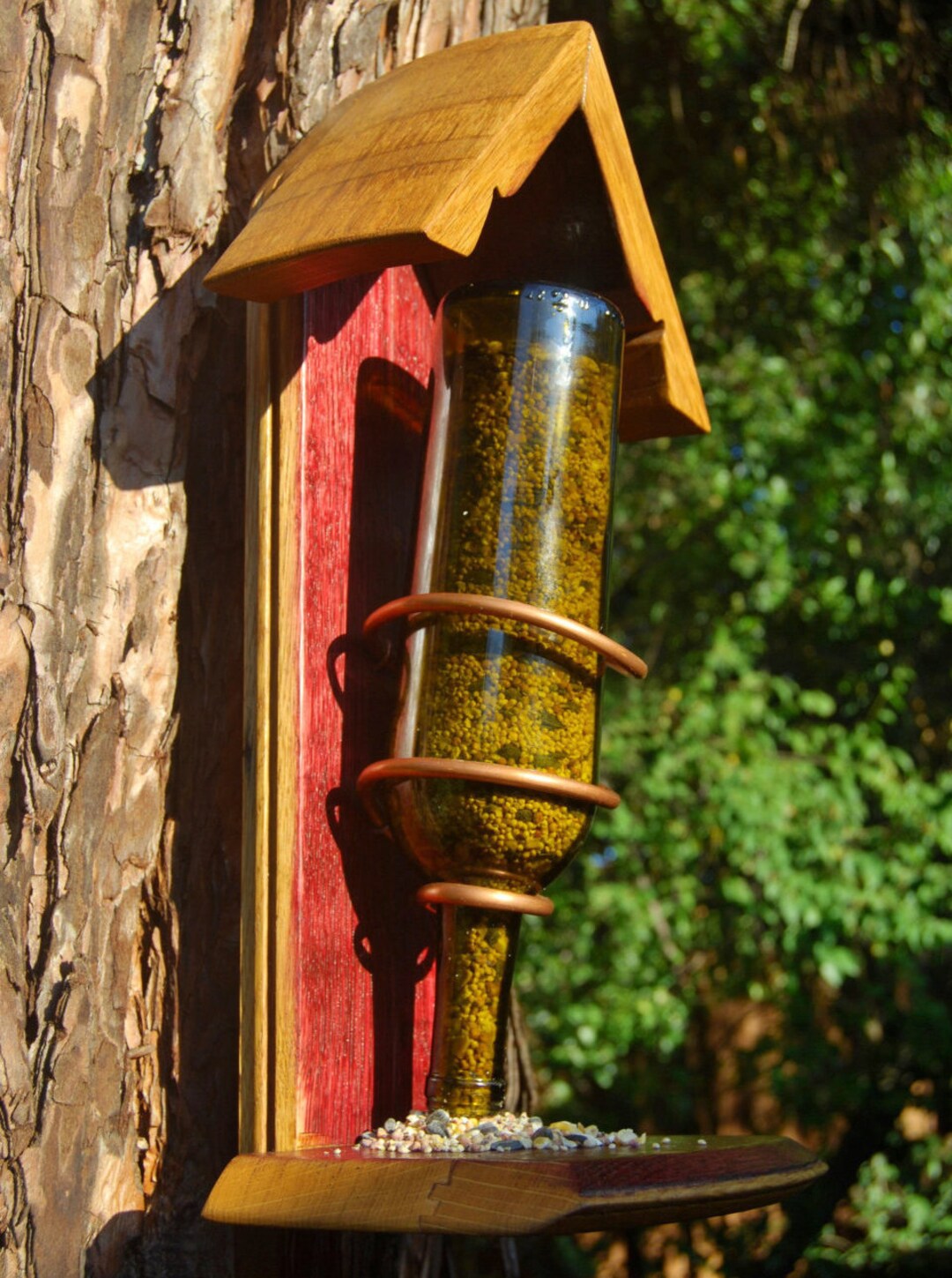 Wine Bottle Barrel Stave Bird Feeder, Gardening Gifts - Etsy