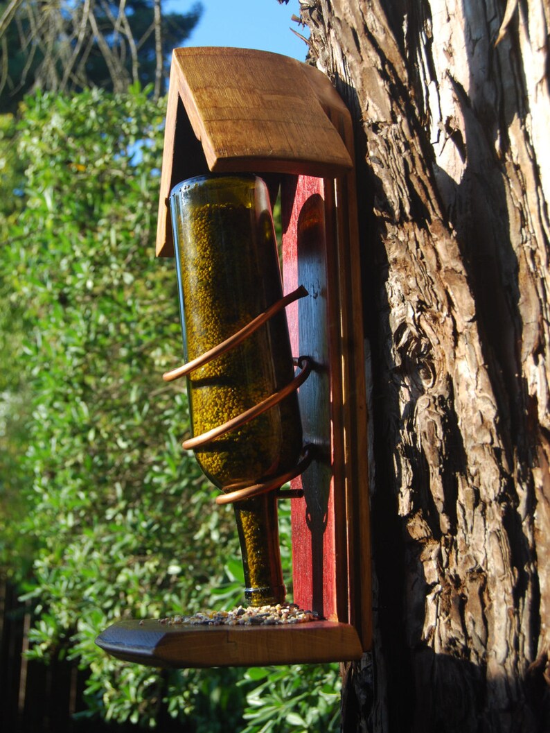 Wine Bottle Barrel Stave Bird Feeder Gardening Gifts - Etsy